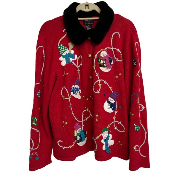 Studio Joy | Sweaters | Studio Joy Ugly Christmas Sweater Womens Red ...